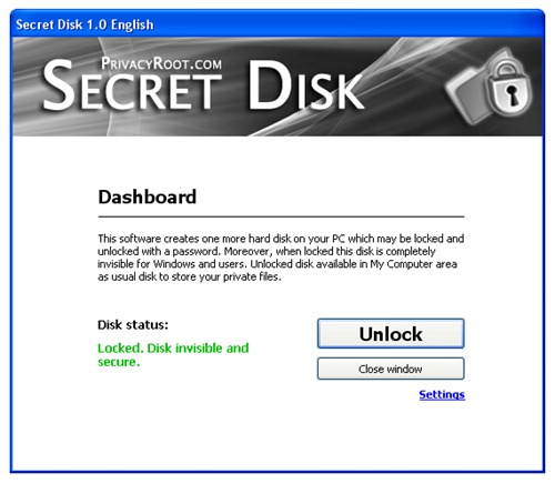 Secret Disk – Password protected file storage